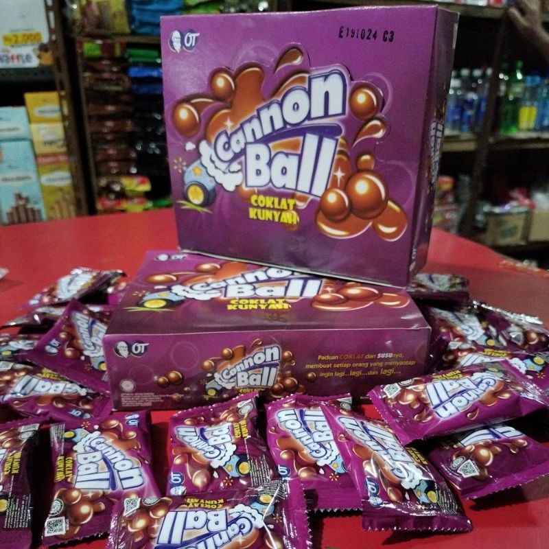 Jual cannon ball coklat kunyak 1 box isi 24pics@10g | Shopee Indonesia