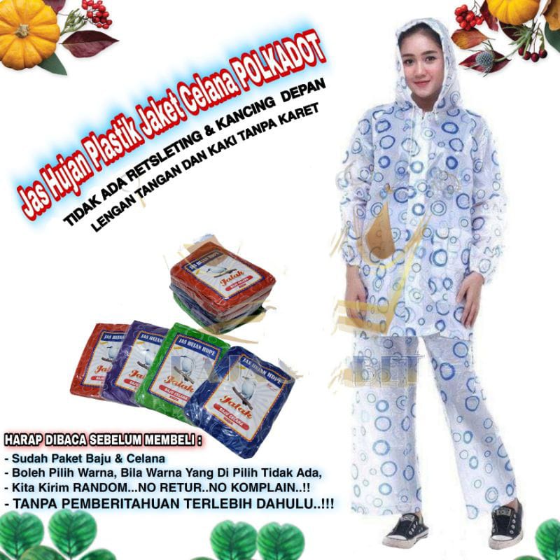Jual Jas Hujan Setelan Motif Polkadot BAhan Plastik HDPE Jas Hujan ... Jual Jas Hujan Setelan Motif Polkadot BAhan Plastik HDPE Jas Hujan ...