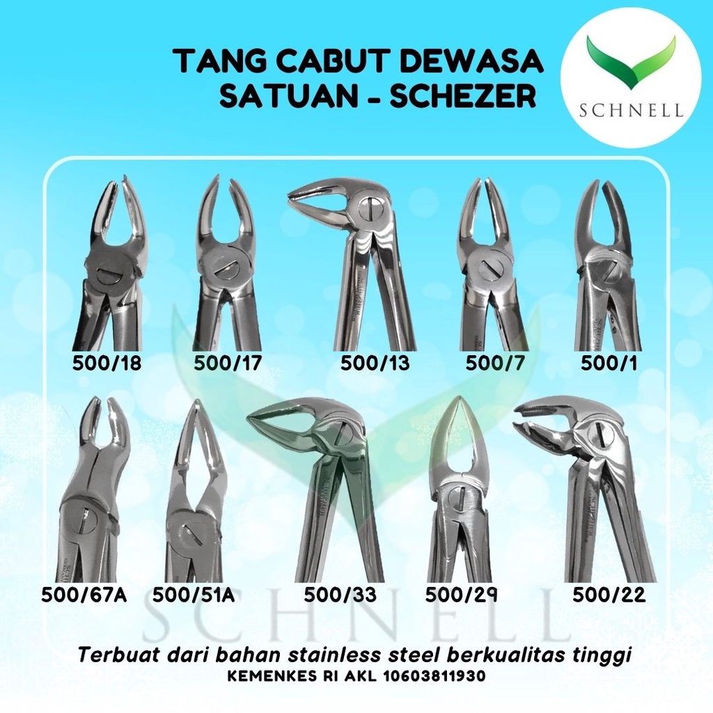 Jual Tooth Forceps Adult/Tang Cabut Dewasa Satuan Schezer Dental ...