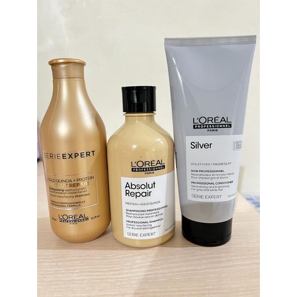 Jual sampo shampo dan conditioner loreal expert silver dan absolute ...