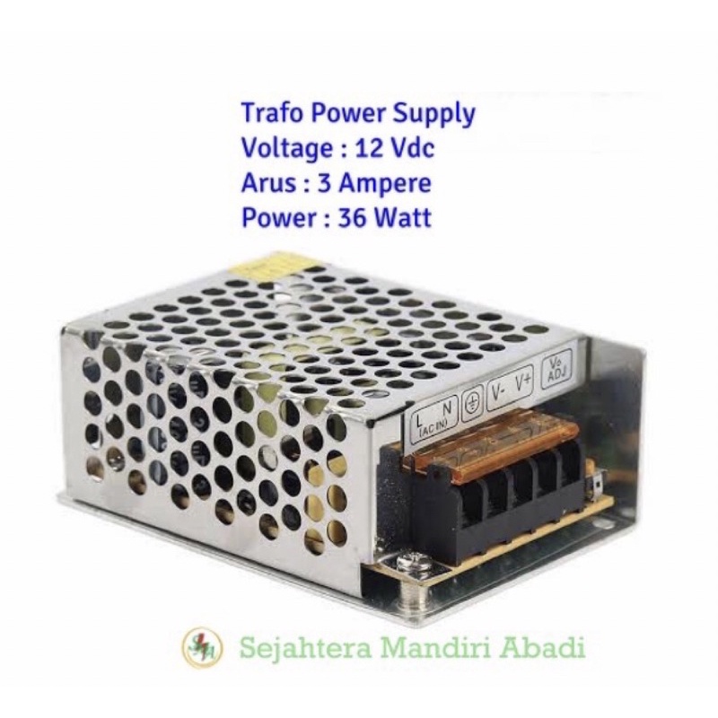 Jual Trafo Power Supply 12Vdc 3Ampere 36 Watt Jaring Switching | Shopee ...