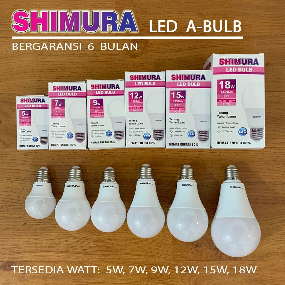 Jual LAMPU LED SHIMURA A bulb / ekonomis hemat listrik | Shopee Indonesia