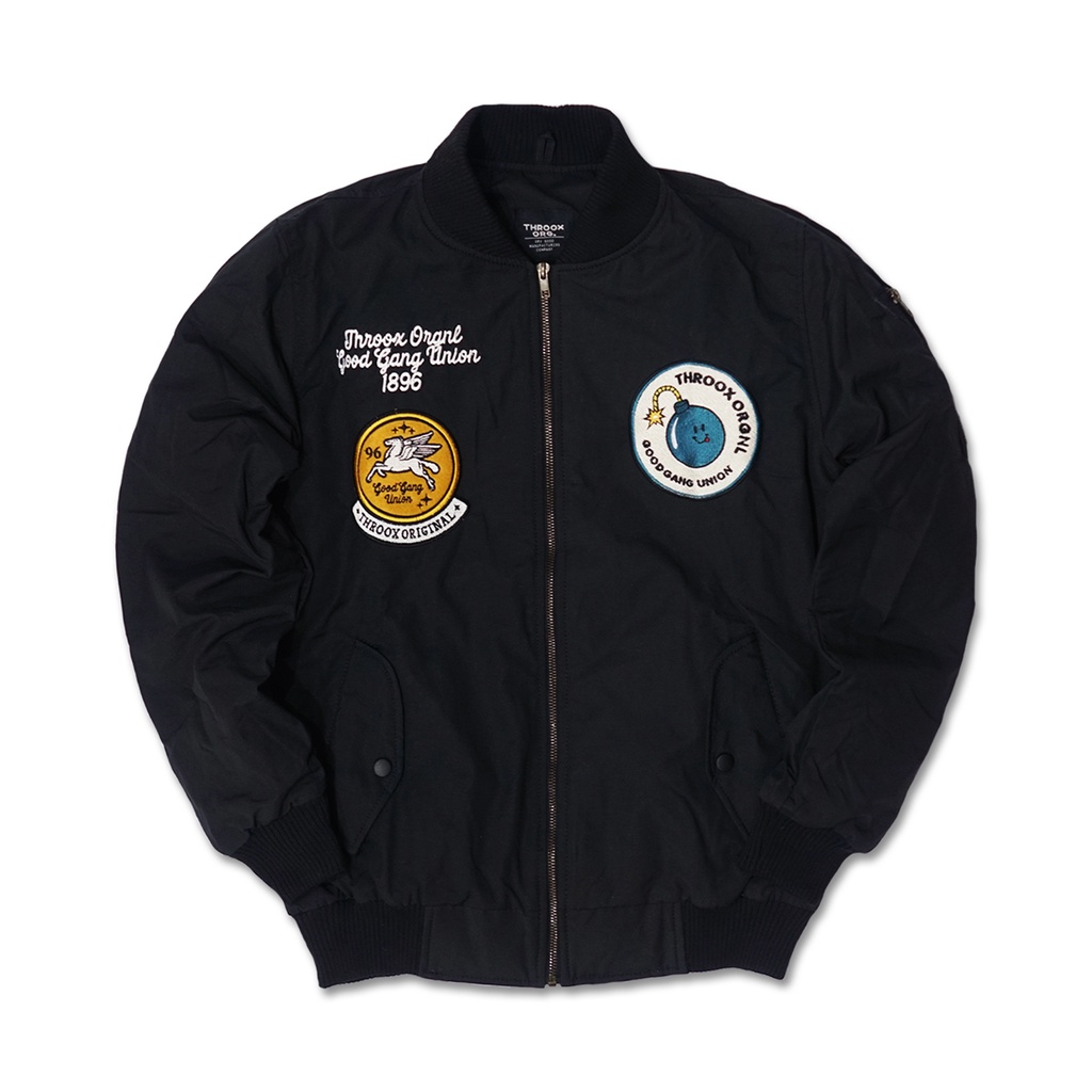 Jual Throoxoriginal Bomber Hitam Bomb Black || Jacket Throox | Shopee ...