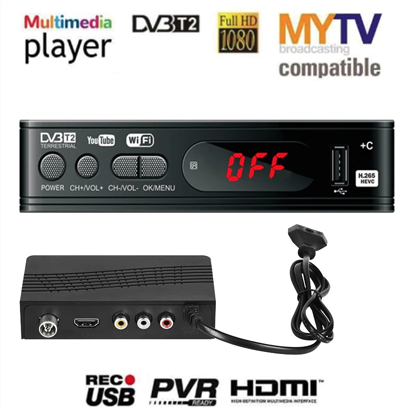 Jual Taffware DVB T2 STB Digital Satellite TV Box Receiver 1080P ...