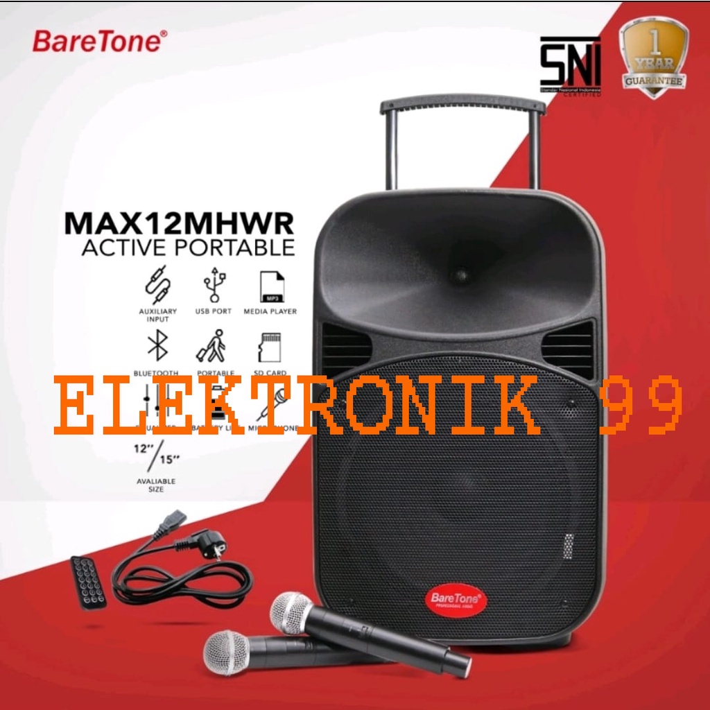 Jual BARETONE SPEAKER PORTABLE MAX12MHWR-12 INCH SPEAKER BARETONE ...