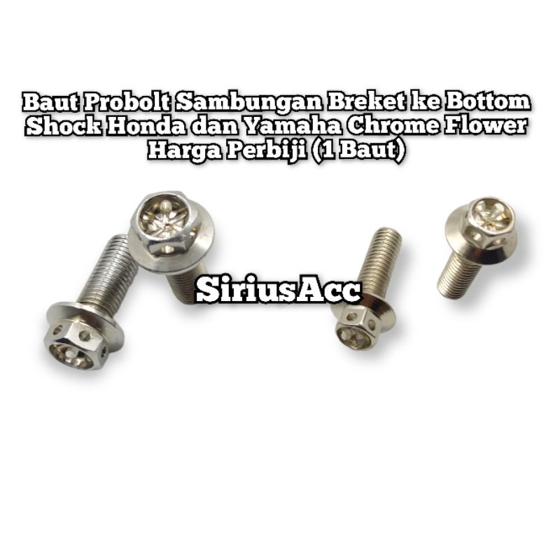 Jual Baut Probolt Sambungan Breket Kaliper ke Shock Depan Chrome Flower Harga Perbiji Mio Beat ...