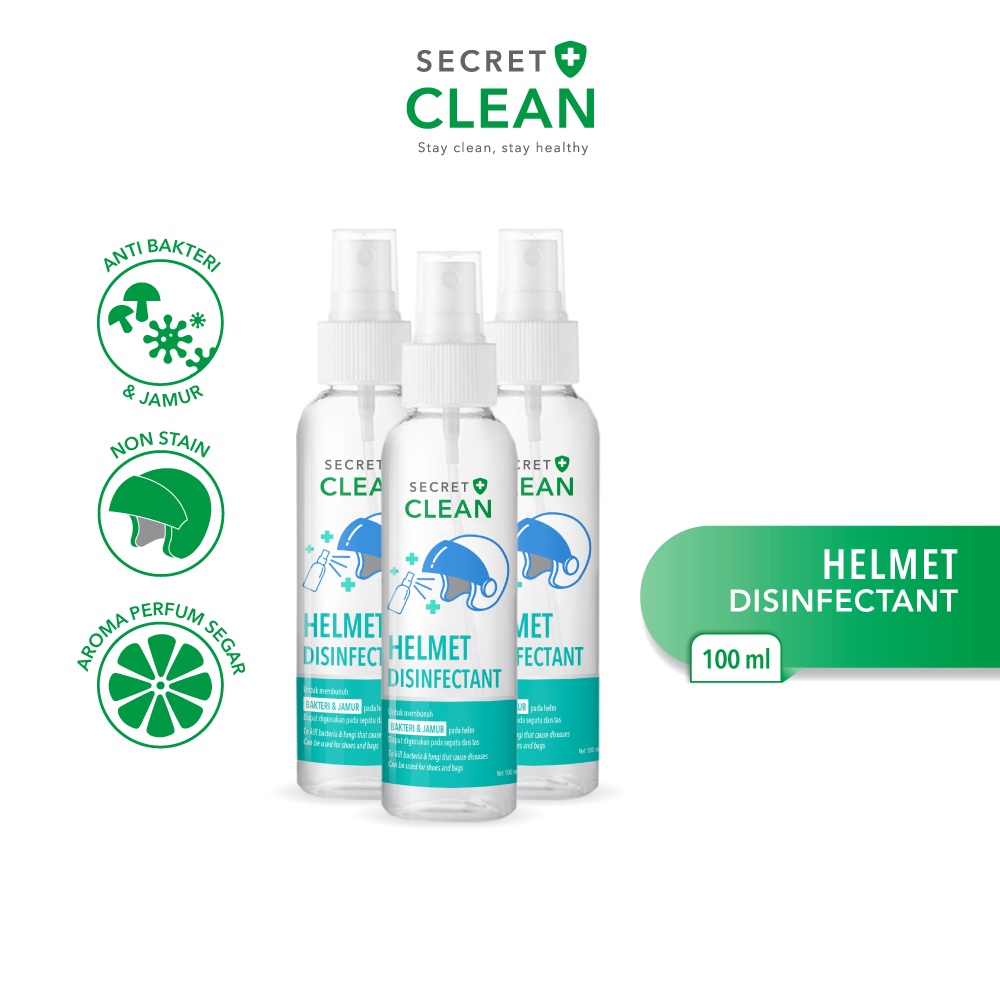 Jual Secret Clean Helmet Disinfectant 100ml x 3 | Shopee Indonesia
