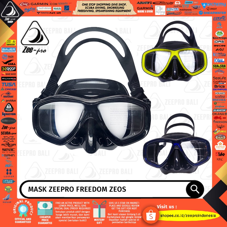 Jual Scuba Diving Mask Zeepro Freedom Zeos not Tusa Ceos Problue Ornata | Shopee Indonesia