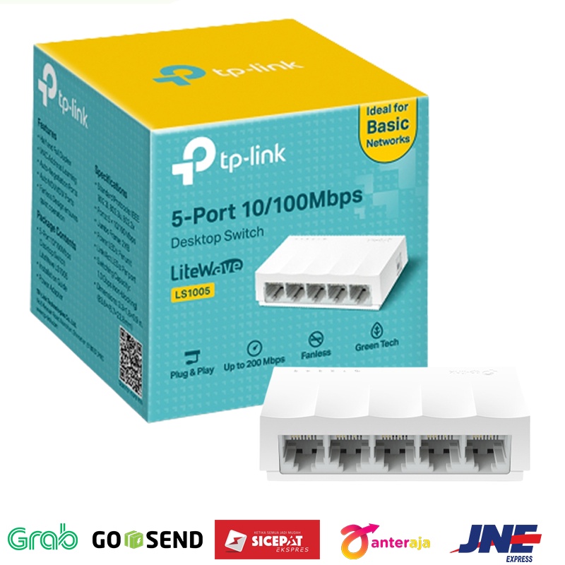 Jual TP-LINK LS1005 - 5-Port 10/100Mbps Switch Hub | Shopee Indonesia