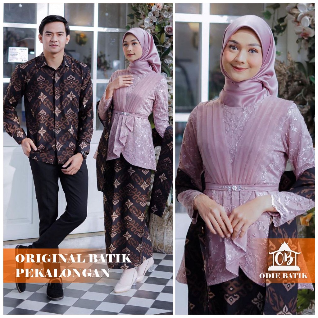 Jual Batik Couple Kebaya Modern Avena Series Kebaya Wisuda Lamaran Baju Tunangan Batik Brukat ...