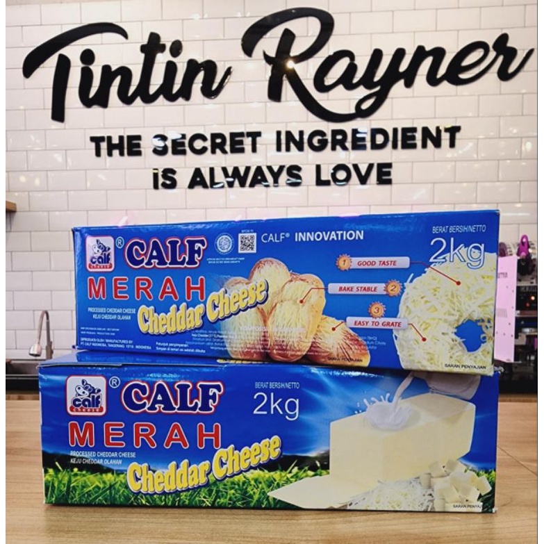 Jual CALF MERAH NEW CHEDDAR CHEESE 2KG | Shopee Indonesia