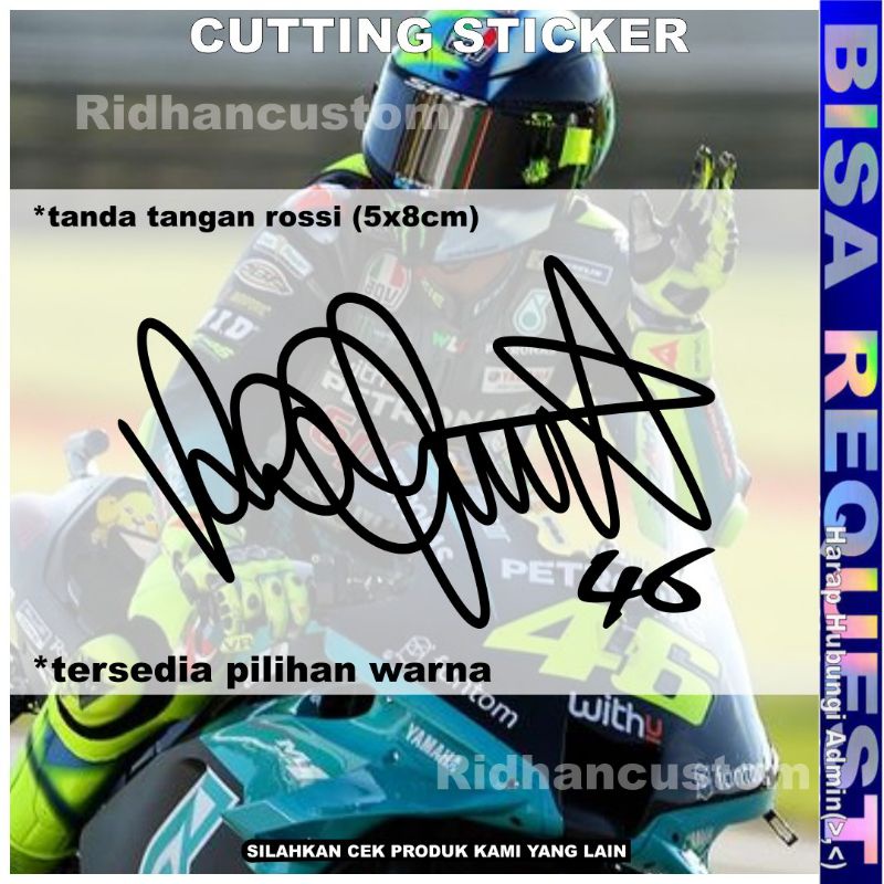 Jual [ TANDA TANGAN ROSSI ] CUTTING STICKER TANDA TANGAN VALENTINO ...