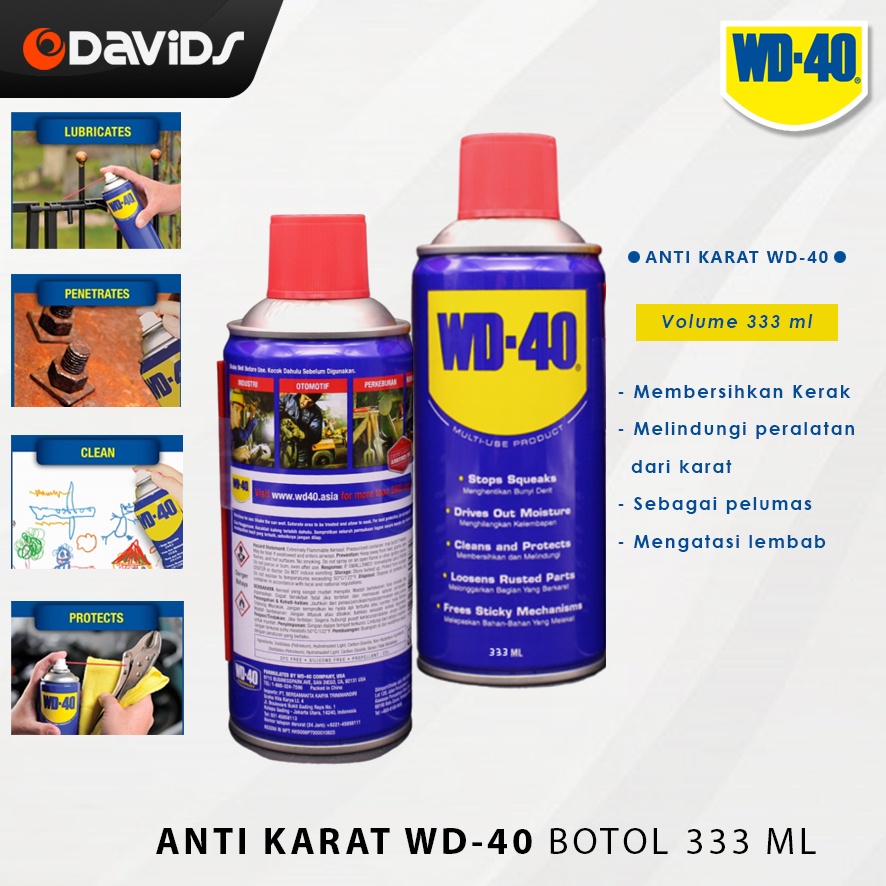 Jual WD 40 Cairan Pelumas Anti Karat Semprot 191ml 333ml | Shopee Indonesia