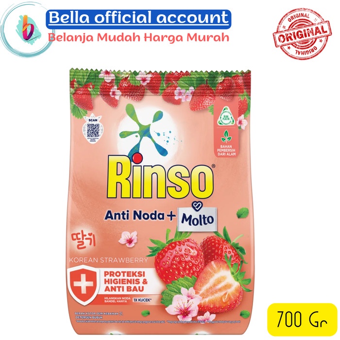 Jual Rinso Molto Deterjen Bubuk Korean Strawberry Powder 700 gr ...