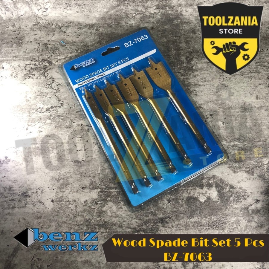 Jual Wood spade bit set 6 pcs BZ-7063 benz werkz / mata bor kayu kipas ...