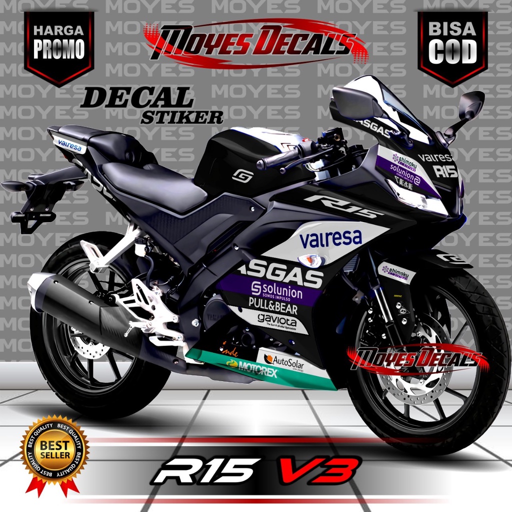 Jual Decal Full Body R15 V3 Hitam Livery Yamaha Racing List Variasi ...