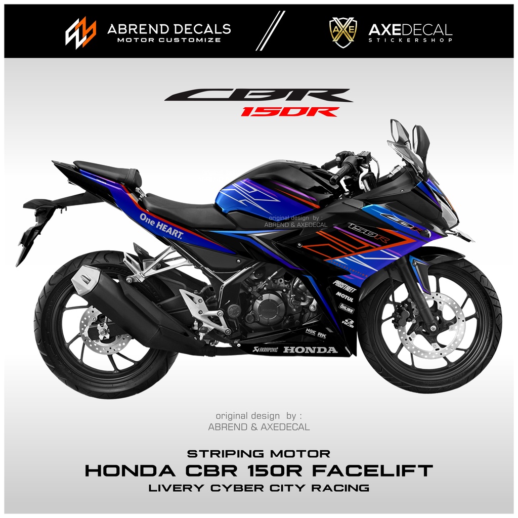 Jual Striping CBR 150 Facelift Cyber City / Stiker Motor Honda CBr 150R ...
