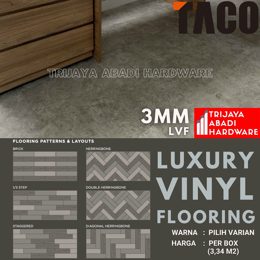 Jual TACO Lantai Vinyl 3mm LVF Motif Batu Pola Vinil Lantai Tebal 3mm ...