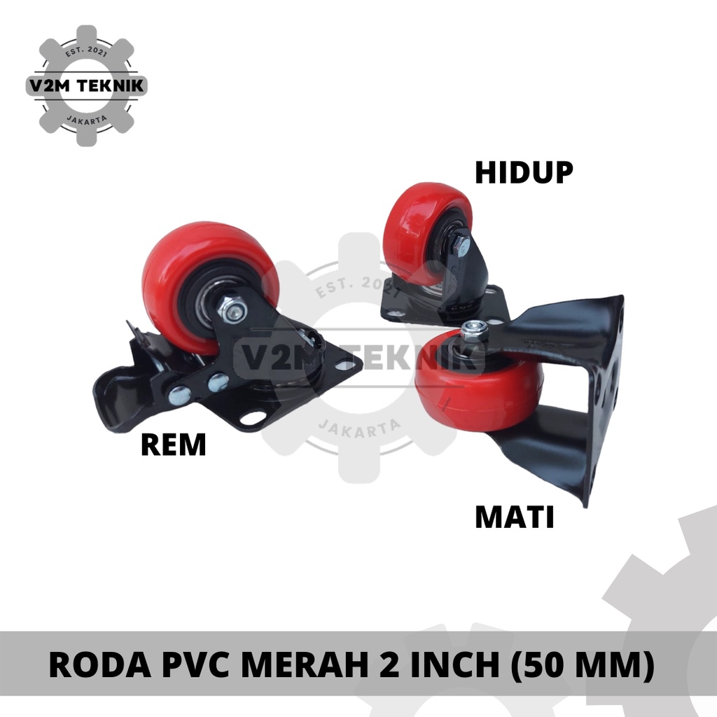 Jual XP TOOL Roda PVC Merah 2 Inch / Roda Trolley Wheel / Roda Troli ...