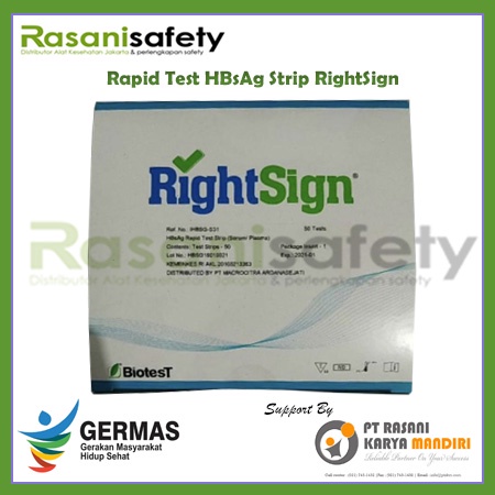 Jual RightSign Strip HBsAg 1ng Test Isi 50 Alat Dipstik Tes Cek Uji ...