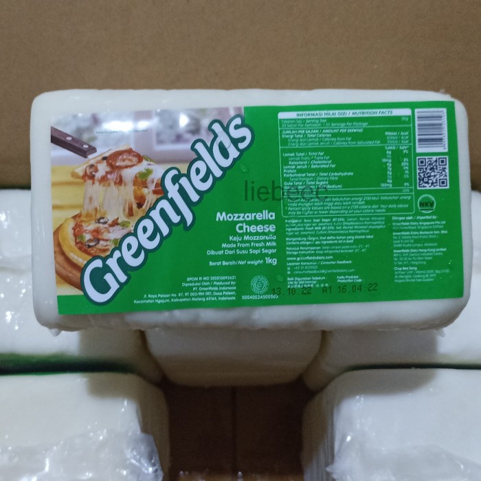 Jual Keju Greenfields Mozzarella Cheese 1kg / 1 kg mozarella | Shopee ...