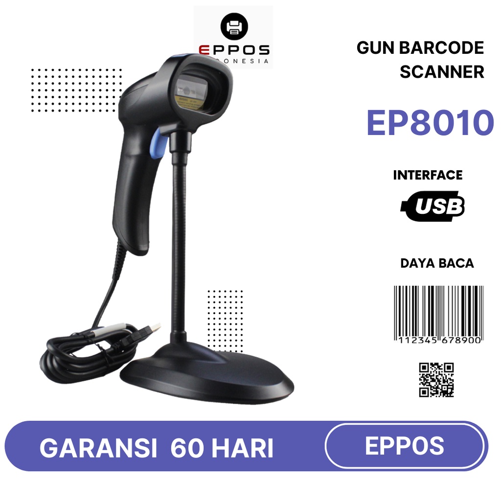 Jual EPPOS Barcode Scanner 1D/2D EP8010 | Shopee Indonesia