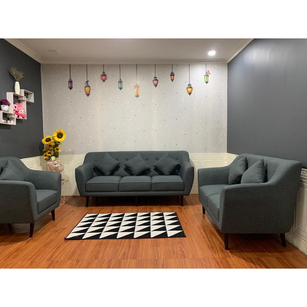 Jual Sofa Ruang Tamu Modesty 321 Seater Retro Daisy + Bantal | Shopee ...