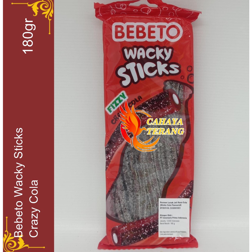 Jual Bebeto Wacky Sticks Fizzy Crazy Cola 180gr / Permen Lunak Rasa ...