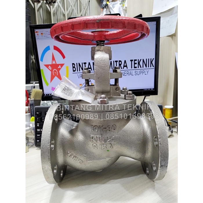 Jual GLOBE VALVE KITZ SS304 JIS10K FIG 10UPAT 3" INCH | Shopee Indonesia