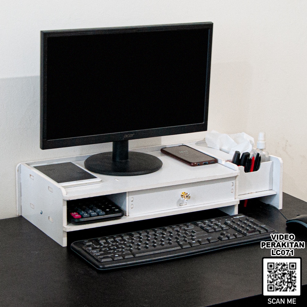 Jual Meja Stand Tatakan Monitor Dengan Laci Penyimpanan Dan Tempat ...