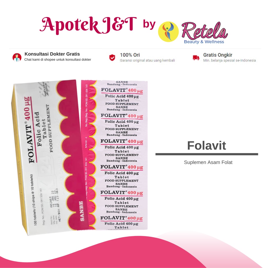 Jual FOLAVIT 400MG 1 STRIP 10 TABLET | Shopee Indonesia