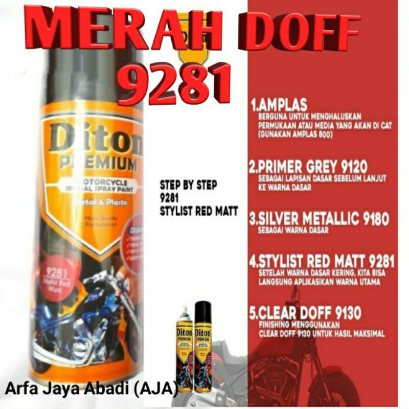 Jual Diton Premium Stylish Red Matt H9281 Merah Doff 9281 Honda Scoopy ...