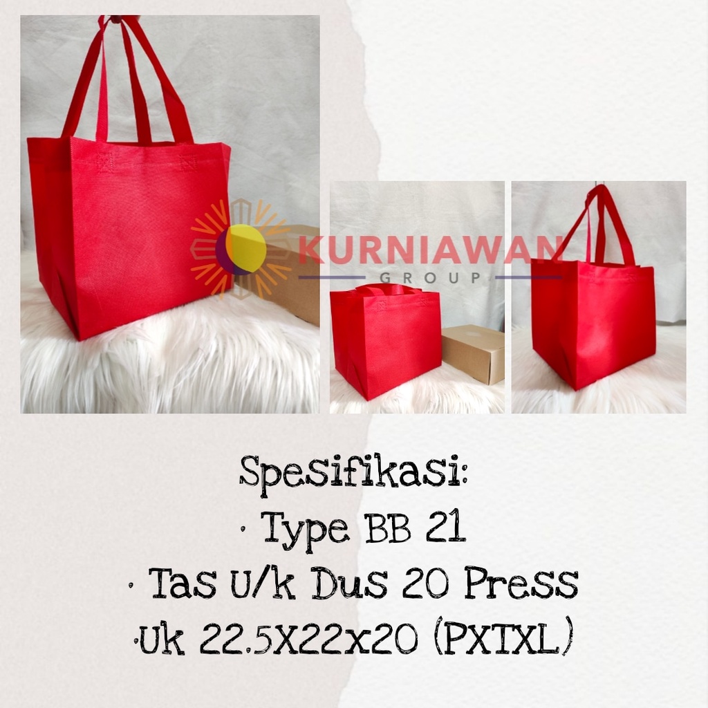 Jual TAS BOX KUE/DUS KOTAK NASI SPUNBOND PRESS BB 21 UNTUK KOTAK 20X20 ...