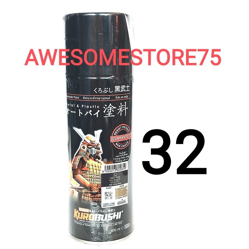 Jual SAMURAI 32 BALTIC WHITE Putih Kulkas Cat Semprot Pilox Pylox Paint | Shopee Indonesia