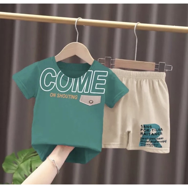 Jual Setelan Anak Baju kaos dan celana pendek anak laki laki motif terbaru 1-5Tahun | Shopee ...