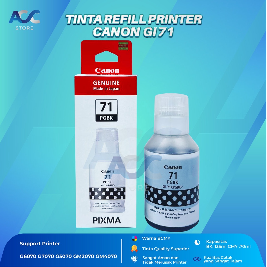 Jual Tinta Canon Gi 71 Black Isi Ulang Printer G2020 G2021 G2060 G3020 G3021 G1020 | Shopee ...