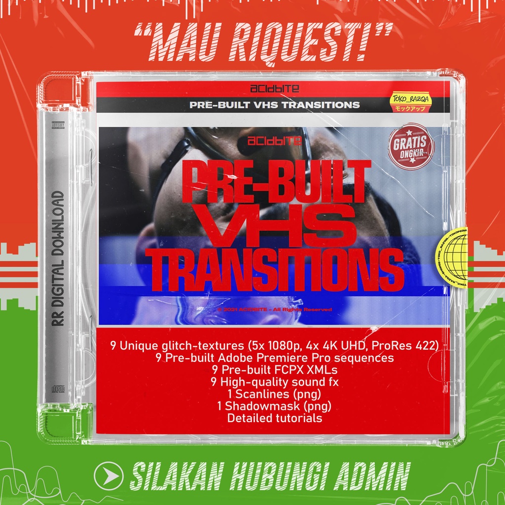 Jual Acidbite - Pre-Built VHS Transitions + Video Turtorial Premiere ...