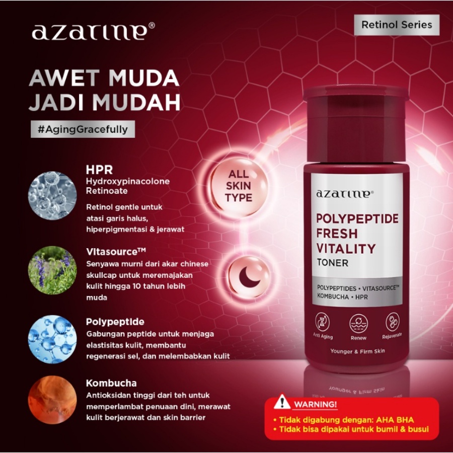 Jual AZARINE TONER 90 ml MULTI ACIDS GLOWING MILD PURIFYING MOISTURE ...