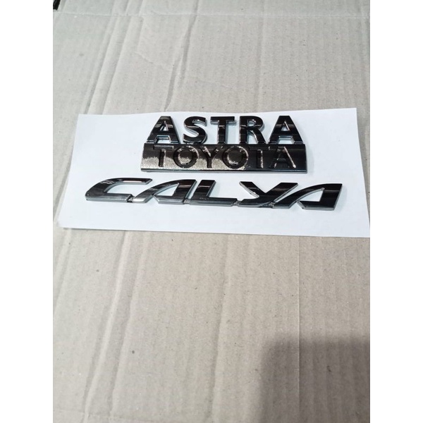 Jual emblem logo tulisan astra Toyota dan calya blackchrom | Shopee ...