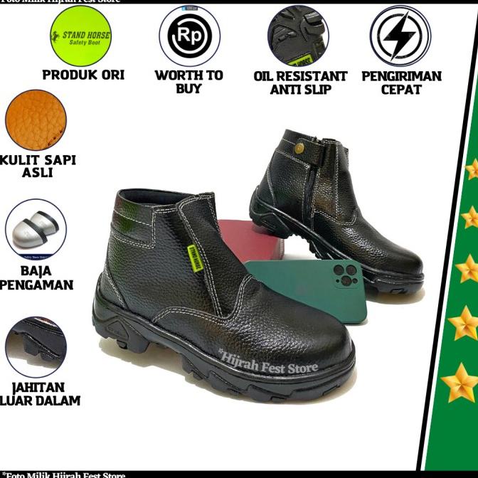 Jual Sepatu Sefty Pria Safety Boots Septi Ujung Besi Septy Shoes Kulit ...