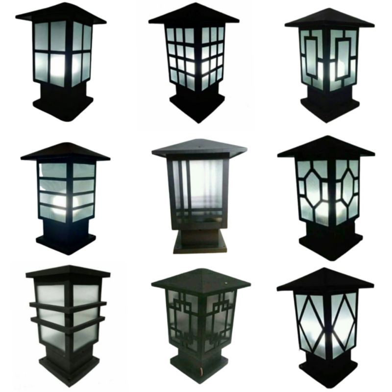 Jual lampu pilar pagar outdoor minimalis model bingkai | Shopee Indonesia