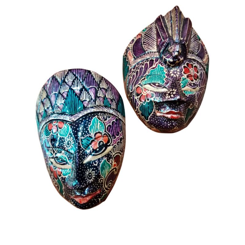 Jual topeng batik topeng kesenian sepasang topeng batik cople | Shopee ...