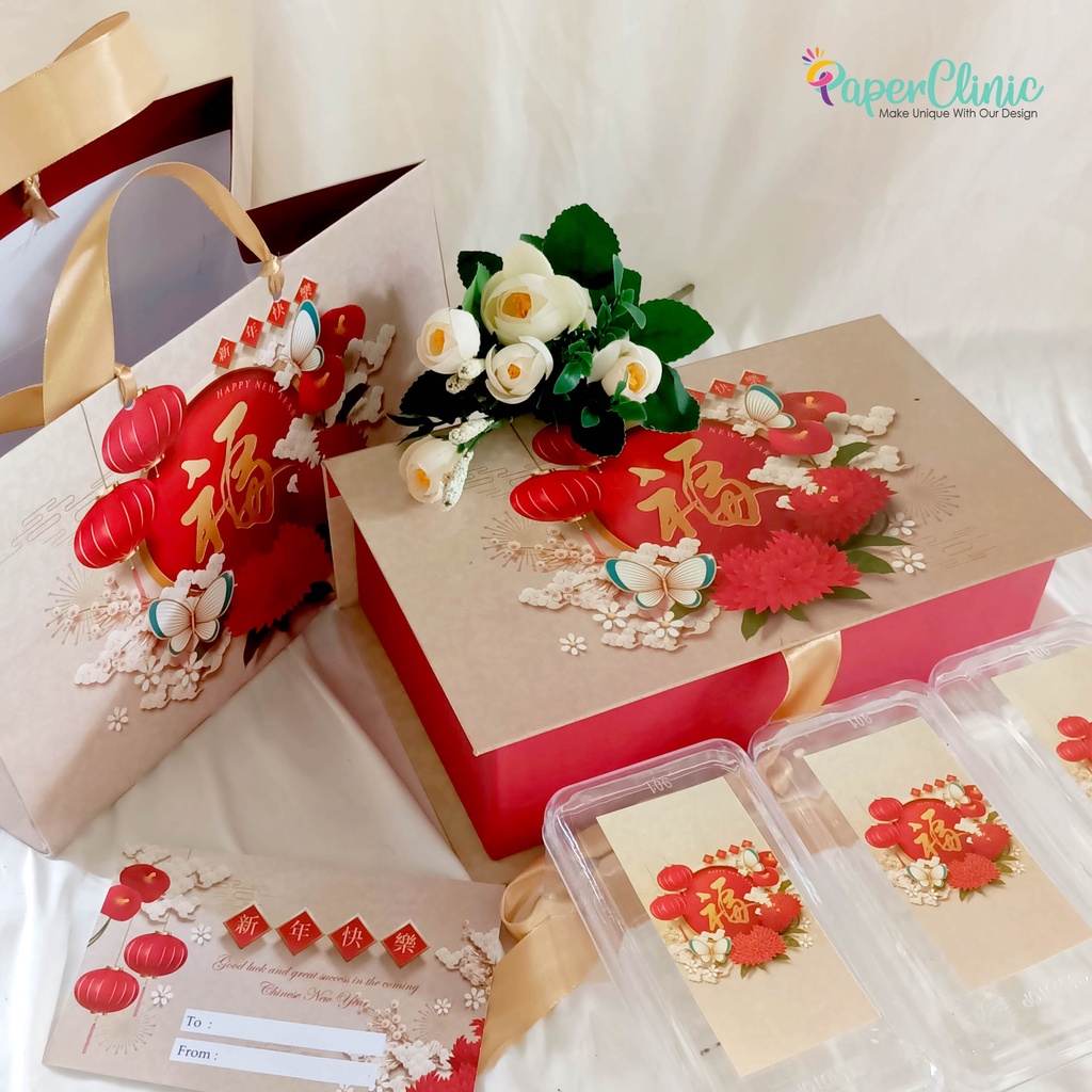 Jual Box Hampers Imlek Hardbox premium tahun baru cina size 25 x 15 x 8 ...