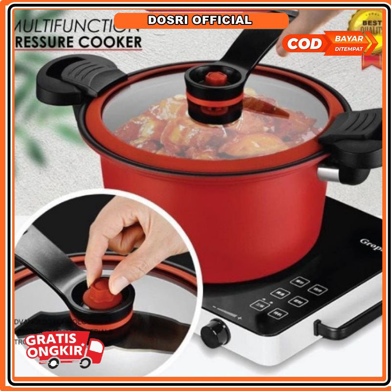 Jual [ BISA COD ] Panci Presto 3.5Liter Teflon Micro Pressure Cooker Micro Pot ANTI LENGKET ...