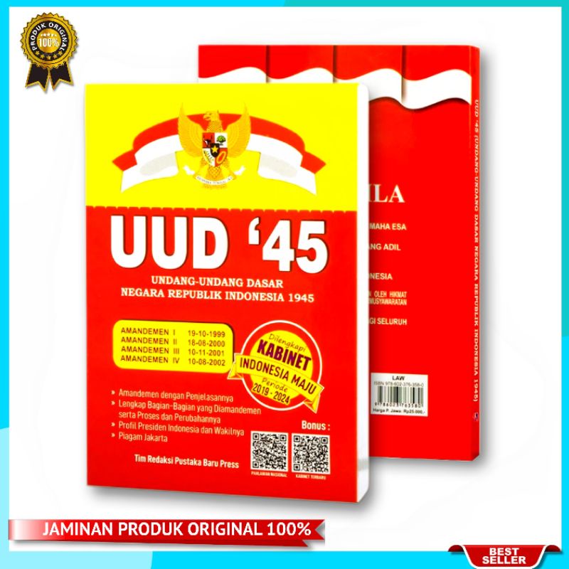 Jual BUKU UUD 45 UNDANG-UNDANG NEGARA REPUBLIK INDONESIA 1945 TERBARU, Pustaka Baru Press ...