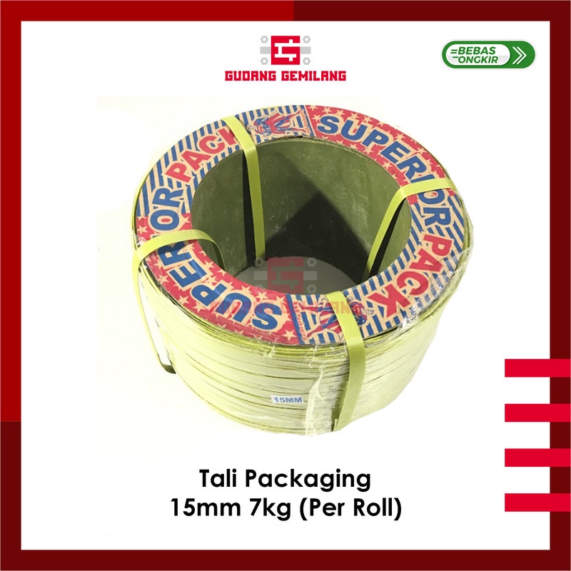Jual Tali Packing Strapping Band Tali Packaging Pack Kuning 15mm Per ...