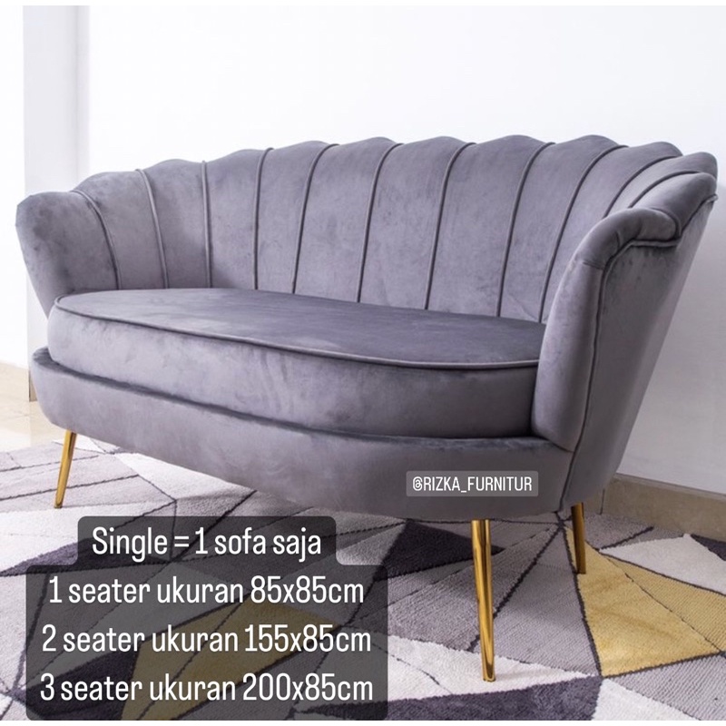 Jual Sofa Kerang PREMIUM single / sofa BTS sofa army sofa unik | Shopee ...