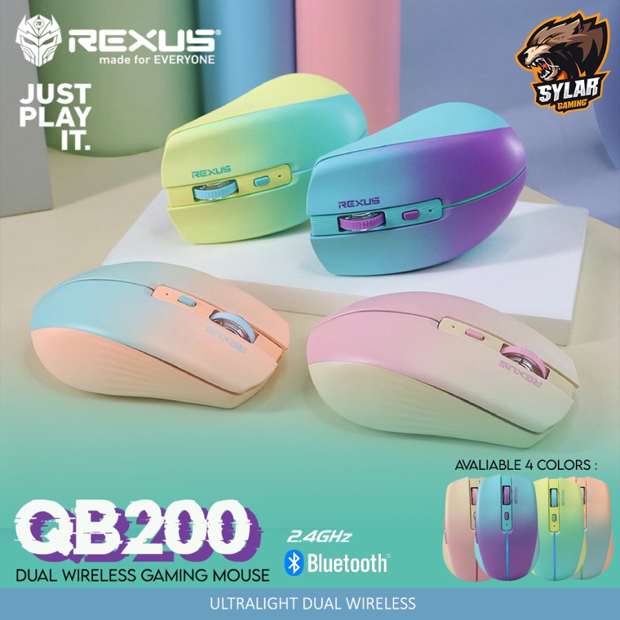 Jual Rexus QB200 / QB-200 Gaming Wireless Bluetooth Mouse Rechargable ...
