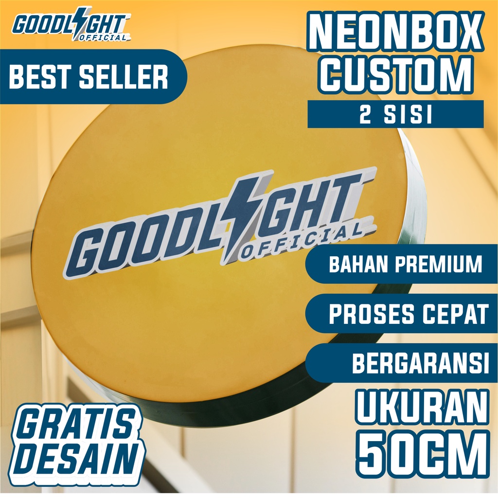 Jual NEON BOX OUTDOOR bulat kotak oval 50 cm FREE PACKING KAYU GARANSI ...