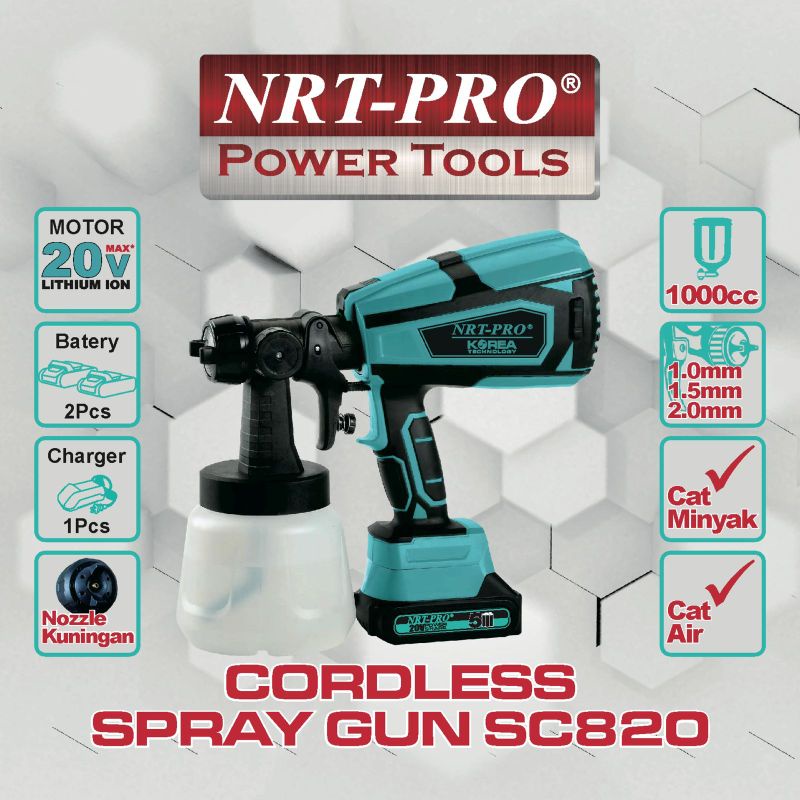 Jual NRT PRO SC 820 spray gun Cordless Alat semprot cat baterai ...
